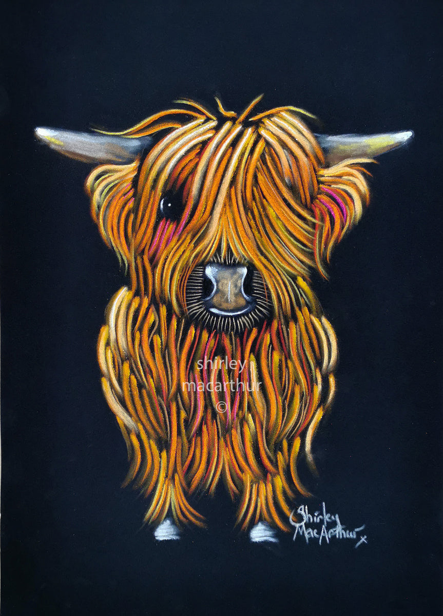 ORiGiNaL HiGHLaND CoW PaiNTiNG 'THe GiNGeR ONe' BY SHiRLeY MacARTHuR