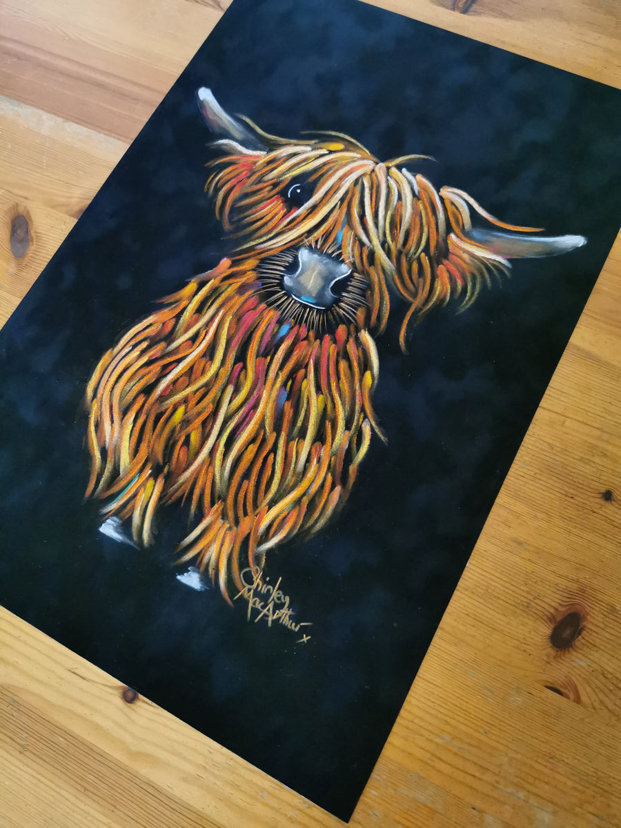 ORiGiNaL HiGHLaND CoW PaiNTiNG 'RoDDY' BY SHiRLeY MacARTHuR