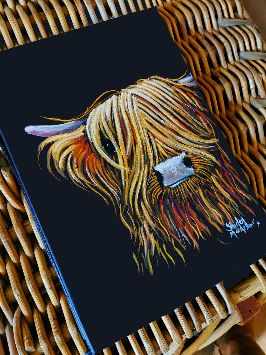 ORiGiNaL HiGHLaND CoW PaSTeL PaiNTiNG ' Bo ' BY SHiRLeY MacARTHuR