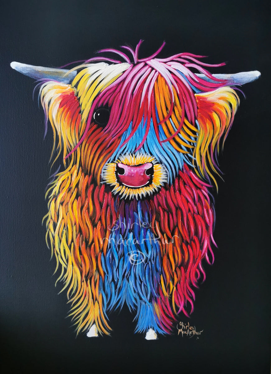 ORiGiNaL HiGHLaND CoW PaiNTiNG ' BRaVeHeaRT ' – SHiRLeY MacARTHuR