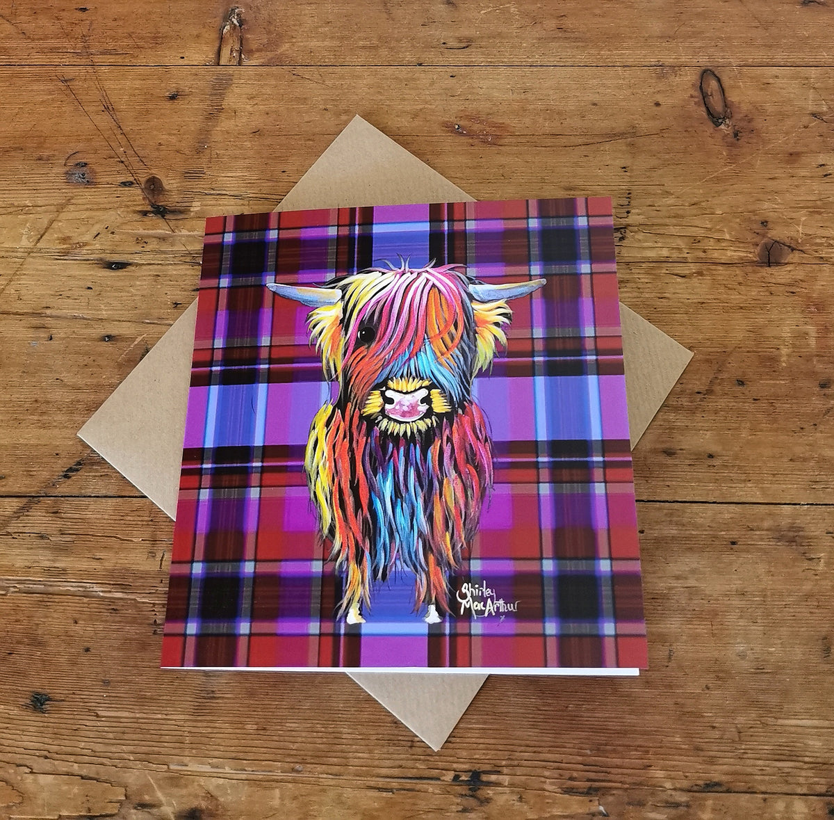 HiGHLaND CoW GReeTiNGS FuN BiRTHDaY CaRD ‘ BRaVeHeaRT oN TaRTaN ...