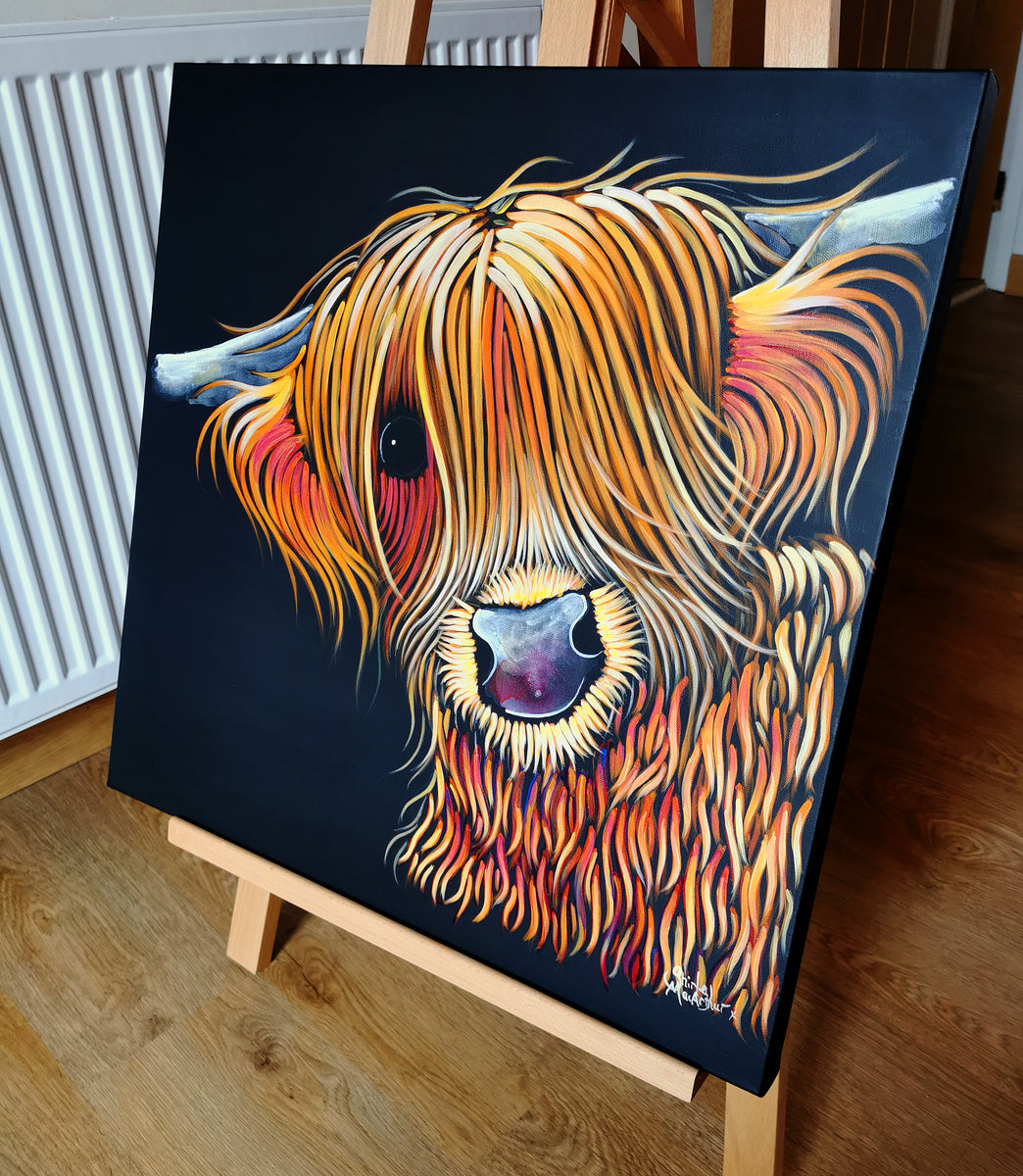 ORiGiNaL HiGHLaND CoW PaiNTiNG ' RaY oF SuNSHiNe ' – SHiRLeY MacARTHuR